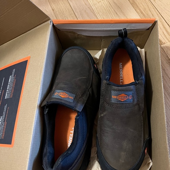 Merrell | Shoes | Merrell Moab Rover Comp Toe Eh Brown Leather Loafers ...